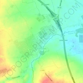 Stamullen topographic map, elevation, terrain