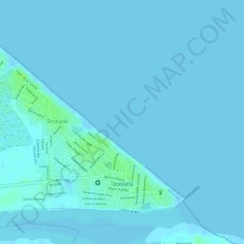 Tecolutla topographic map, elevation, terrain