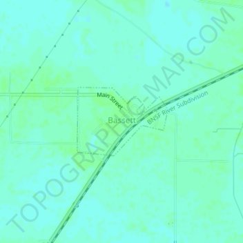 Bassett topographic map, elevation, terrain