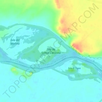 Isla de Santa Catalina topographic map, elevation, terrain
