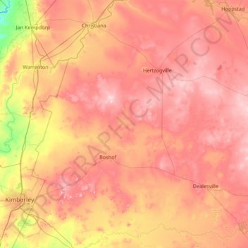 Tokologo Local Municipality topographic map, elevation, terrain