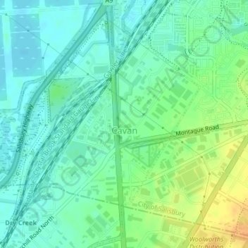 Cavan topographic map, elevation, terrain