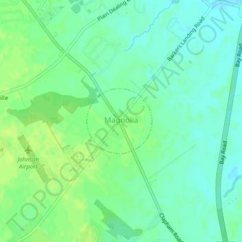 Magnolia topographic map, elevation, terrain
