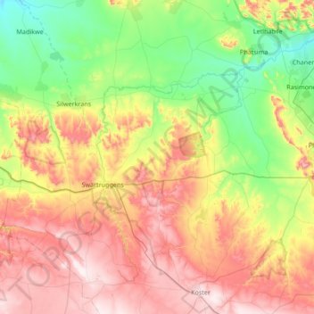 Kgetlengrivier Ward 2 topographic map, elevation, terrain