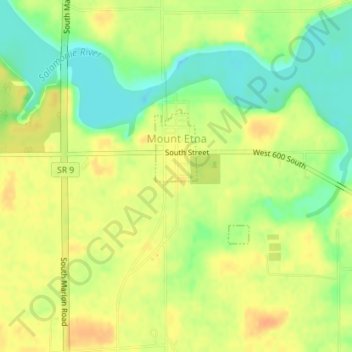 Mount Etna topographic map, elevation, terrain