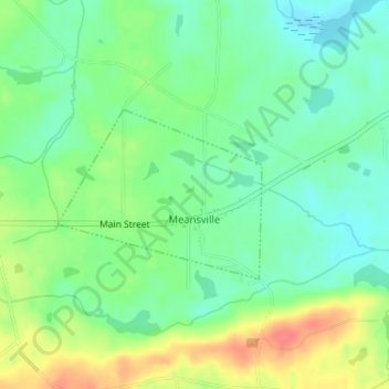 Meansville topographic map, elevation, terrain