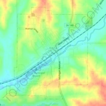 Anita topographic map, elevation, terrain