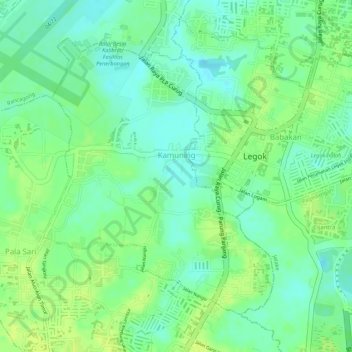 Kamuning topographic map, elevation, terrain
