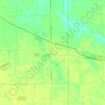 Converse topographic map, elevation, terrain