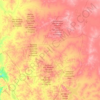 Shire Of Yalgoo topographic map, elevation, terrain