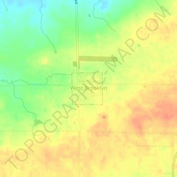 West Brooklyn topographic map, elevation, terrain
