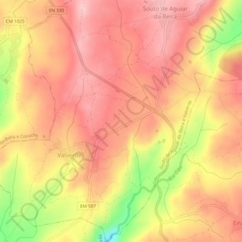 Valverde topographic map, elevation, terrain