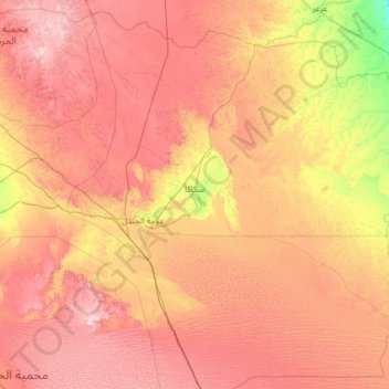 Sakaka topographic map, elevation, terrain