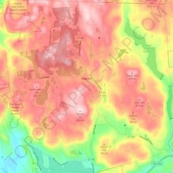 Warren topographic map, elevation, terrain