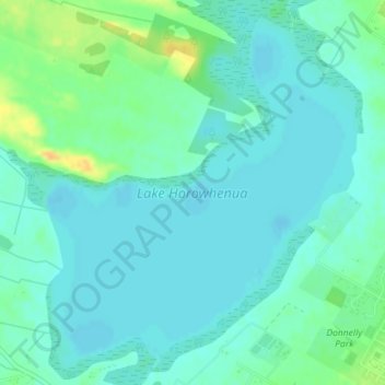 Lake Horowhenua topographic map, elevation, terrain
