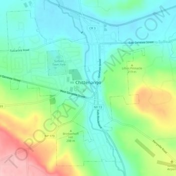 Village of Chittenango topographic map, elevation, terrain