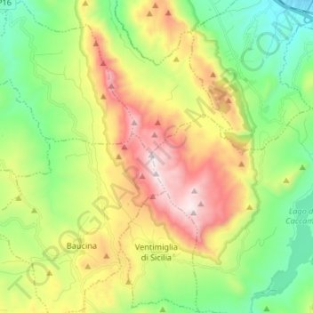 Ventimiglia di Sicilia topographic map, elevation, terrain
