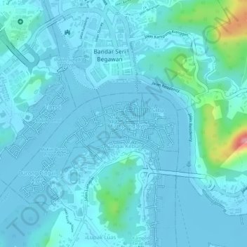 Peramu topographic map, elevation, terrain