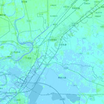 Hangu Management District topographic map, elevation, terrain