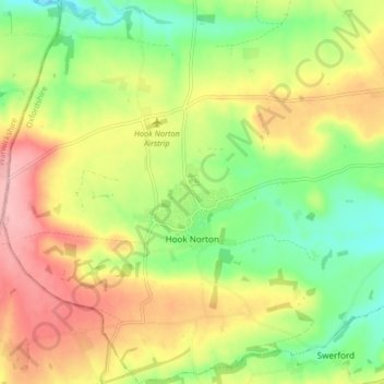 Hook Norton topographic map, elevation, terrain