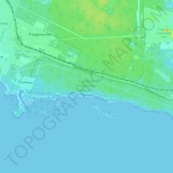 North Coast of the Neva Bay topographic map, elevation, terrain