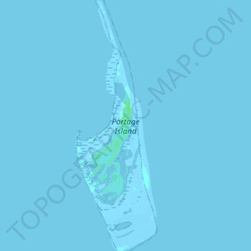 Portage Island topographic map, elevation, terrain