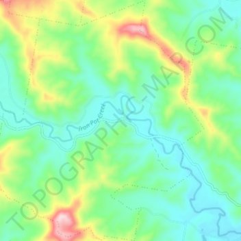 Iron Pot Creek topographic map, elevation, terrain