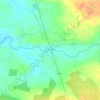 Cloonfad topographic map, elevation, terrain