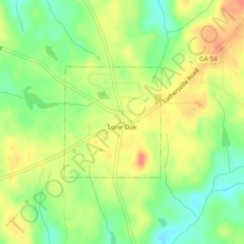 Lone Oak topographic map, elevation, terrain