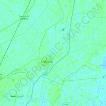 Crowland topographic map, elevation, terrain
