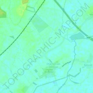 Charlton-on-Otmoor topographic map, elevation, terrain