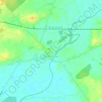 Ballycumber topographic map, elevation, terrain