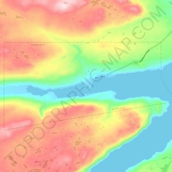 Middle Arm topographic map, elevation, terrain