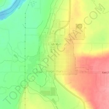 Hagerman topographic map, elevation, terrain