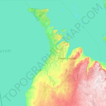 Bruce County topographic map, elevation, terrain