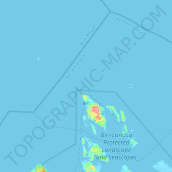 Biri topographic map, elevation, terrain