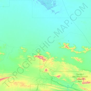 Mount Zeil topographic map, elevation, terrain