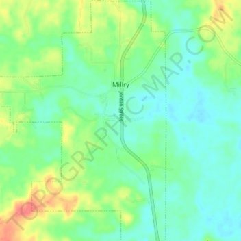 Millry topographic map, elevation, terrain