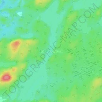 Lac Bourgmont topographic map, elevation, terrain