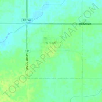 Harcourt topographic map, elevation, terrain