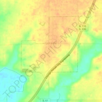 Loraine topographic map, elevation, terrain