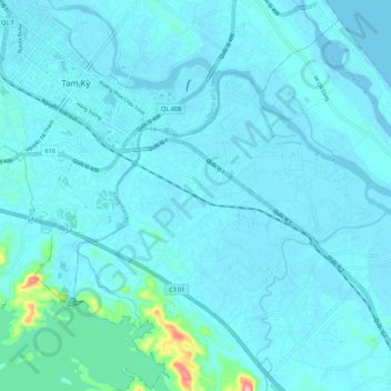 Sông Tam Kỳ topographic map, elevation, terrain
