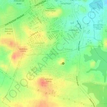 Hyderabad topographic map, elevation, terrain