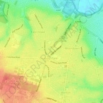 Redhill Park topographic map, elevation, terrain