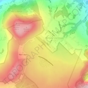 Parc Tan-y-Bwlch topographic map, elevation, terrain