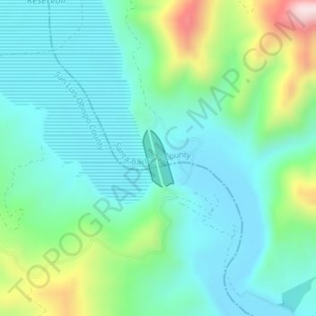 Twitchell Dam topographic map, elevation, terrain