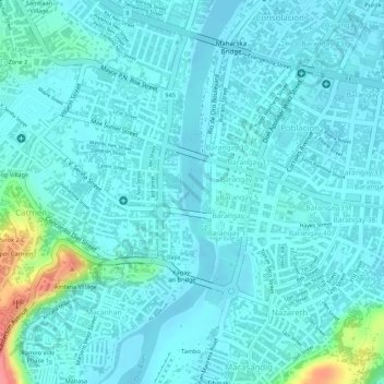 Cagayan de Oro River topographic map, elevation, terrain