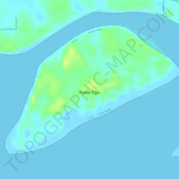 Pulau Tiga topographic map, elevation, terrain