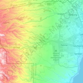 Makar River topographic map, elevation, terrain