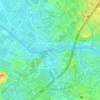 Pasig River topographic map, elevation, terrain